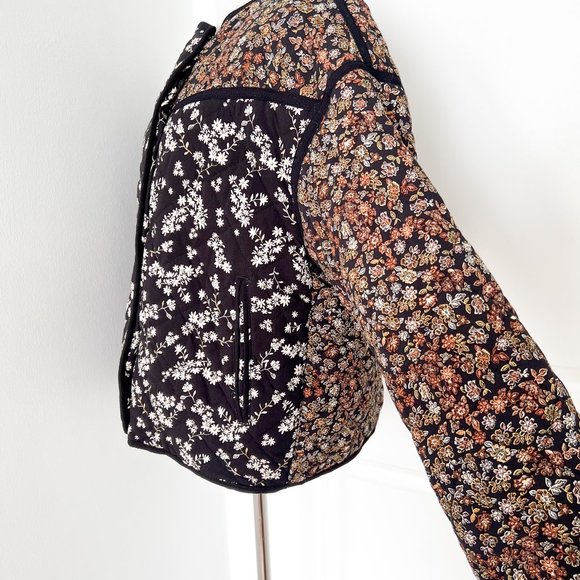 Zara | Jackets & Coats | Zara Mixed Floral Pattern Cropped Quilted ...